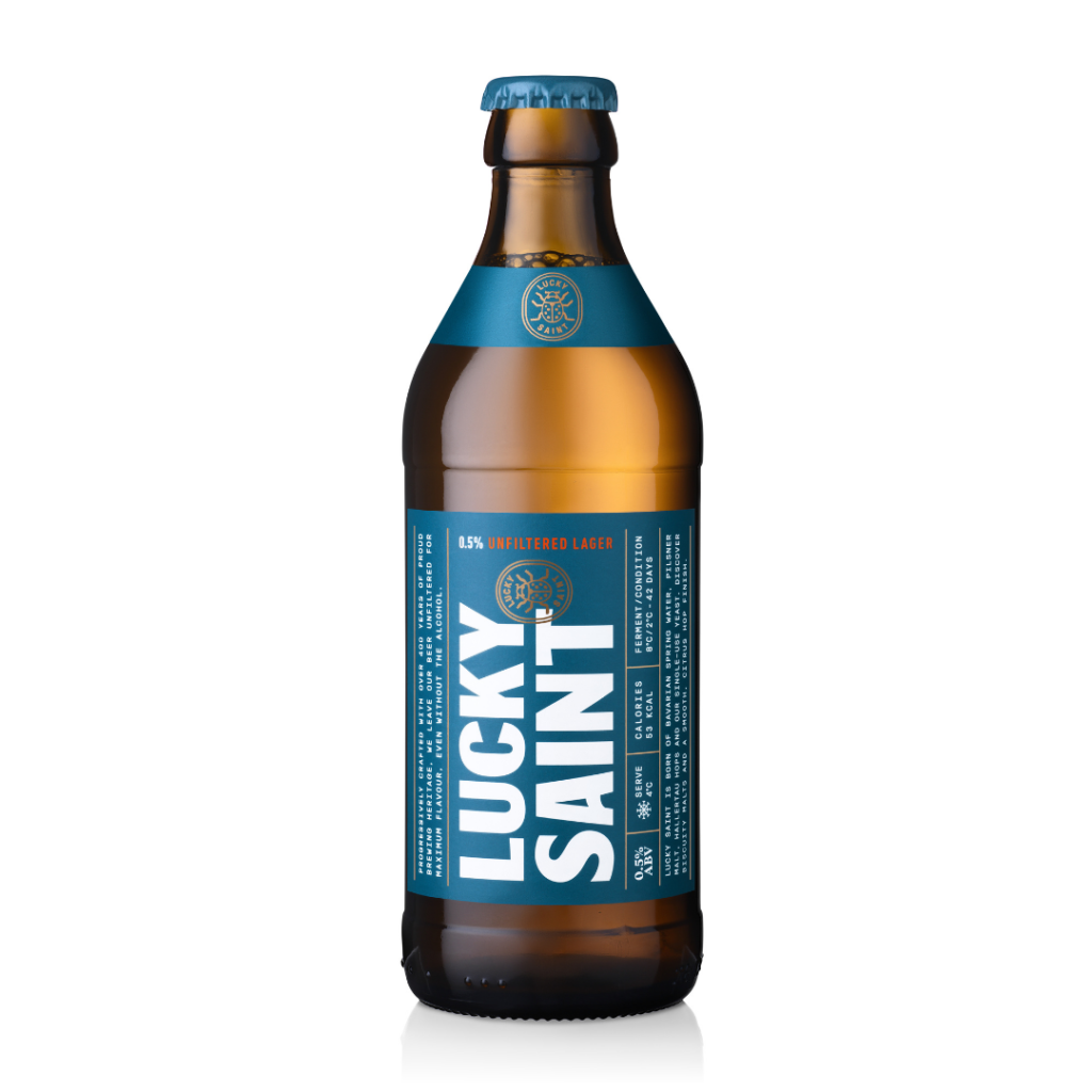 Lucky Saint, No-Alcohol Lager (330ml) - Porte Noire